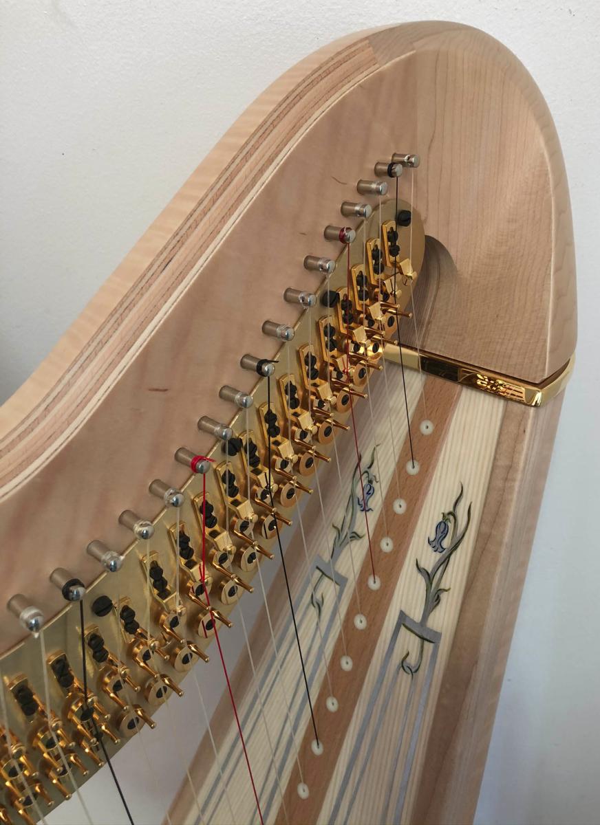 Aurora 47 Pedal Harp - Maple Decorated - P21662 - In Stock