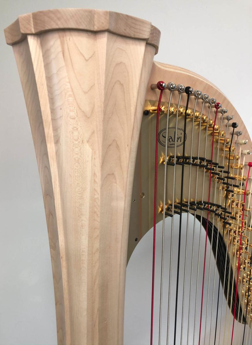 Aurora 47 Pedal Harp - Maple Decorated - P21662 - In Stock