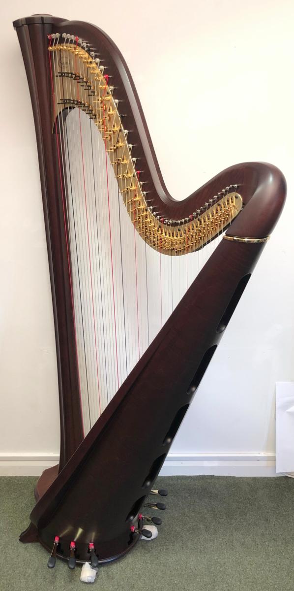 Aurora 47 Pedal Harp - Walnut Polish Decorated - P21766 - In Stock