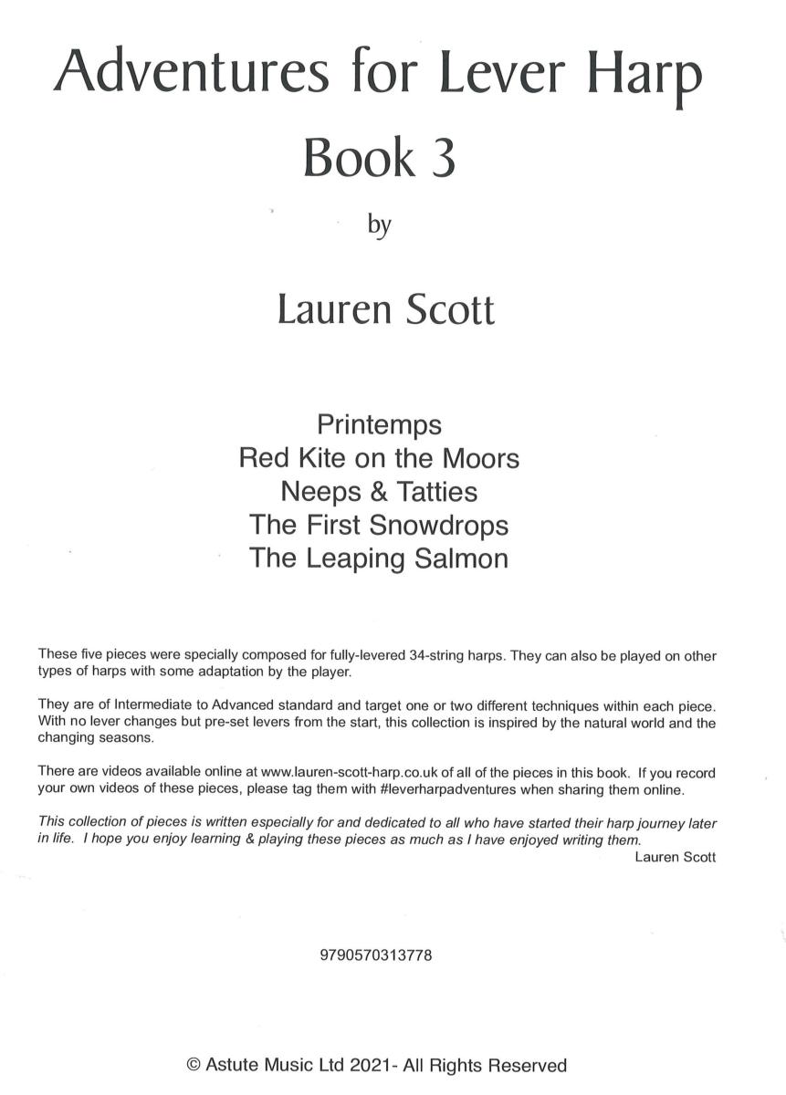 Adventures for Lever Harp Book 3 - Lauren Scott